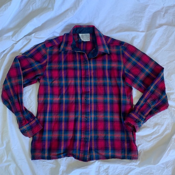 Pendleton | Tops | Womens Pendleton Long Sleeve Button Down Flannel ...